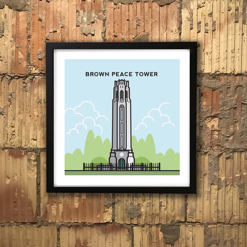 Brown Peace Tower print – Detroit GT