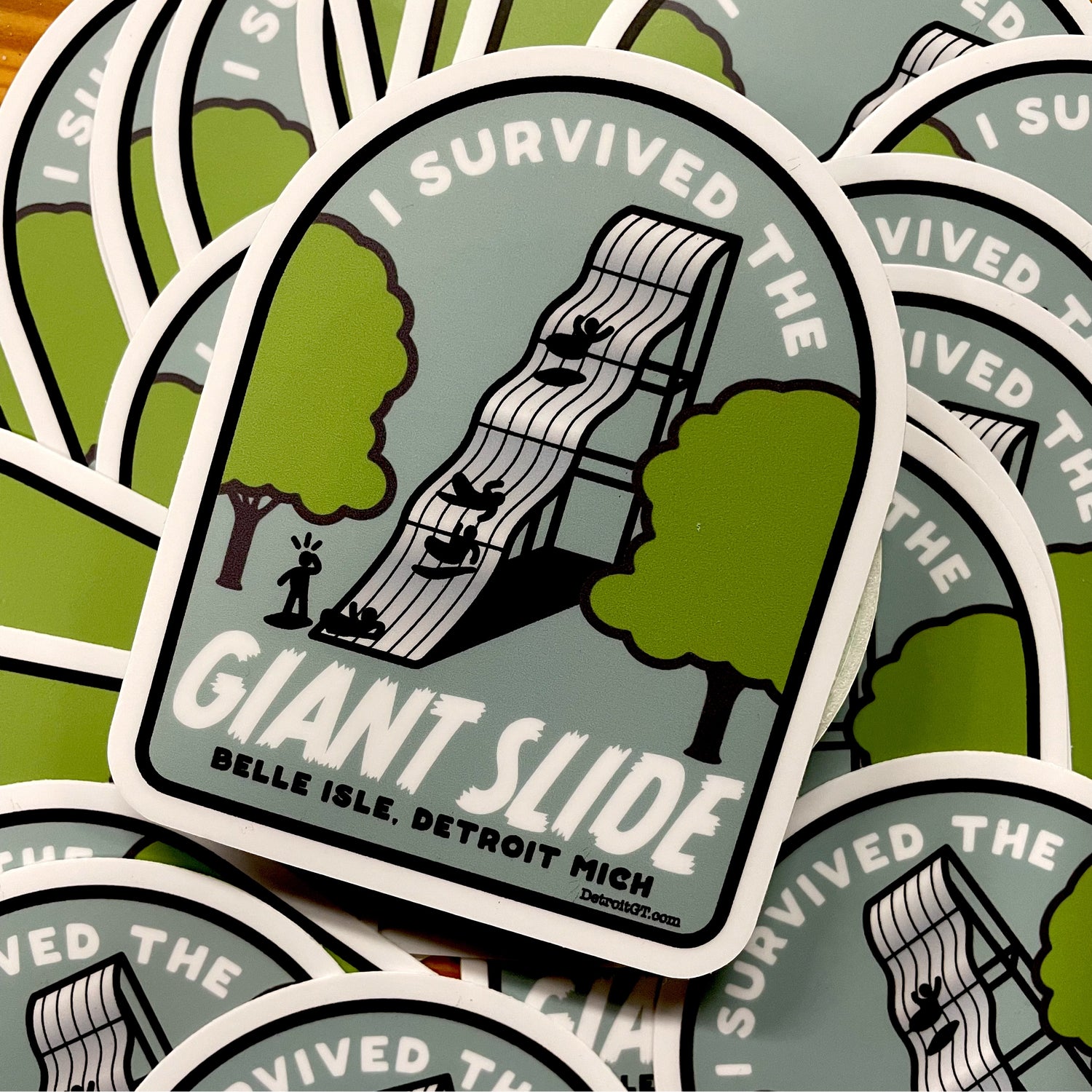 I survived the Giant Slide - Sticker – Detroit GT
